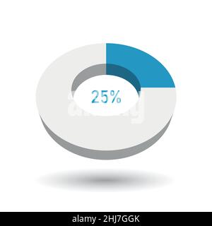 25 percent 3D vector pie chart Stock Vector Image & Art - Alamy