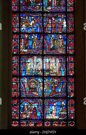Stained glass window (of Bishop Remigius, appointed bishop by king ...
