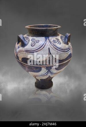 Mycenaean pottery - terracotta piriform jar with a geometric design and ...