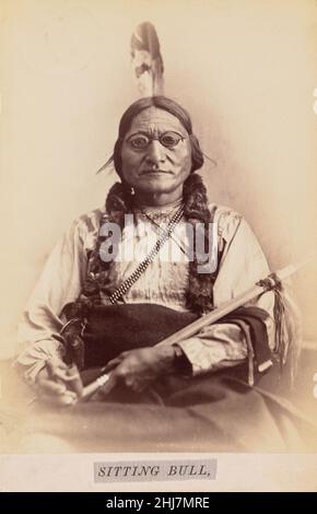 Sitting Bull, holding peace pipe, photographed by D.F. Barry, 1885 ...