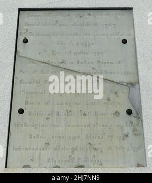Tablet 2, Beacon Hill Monument Boston, MA DSC05503 Stock Photo - Alamy