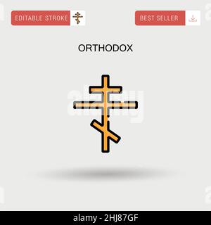 Red orthodox cross vector illustration, three dimensional vector cross ...