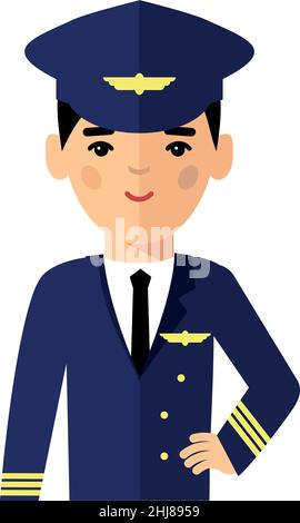 Illustration of an Aircraft Captain in Uniform Stock Vector Image & Art ...