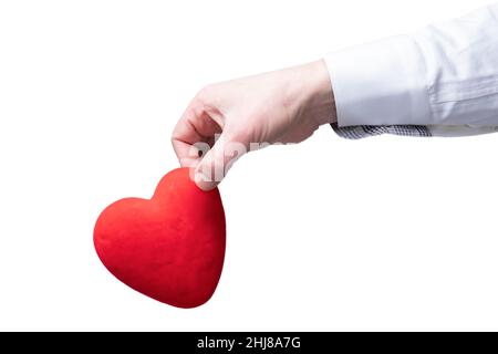 hand throws heart, isolated white background Stock Photo - Alamy