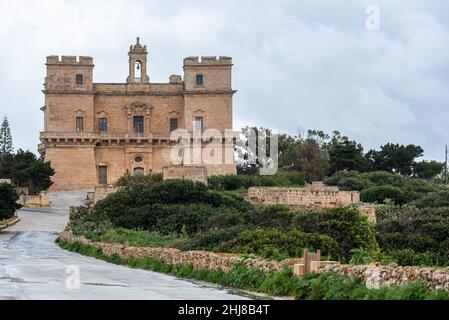 Selmun, Malta, 01 07 2022: The Selmun palace and green surroundings ...