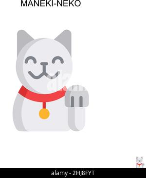 Neko lucky cat icon simple vector. Japan fortune. Cute money Stock ...