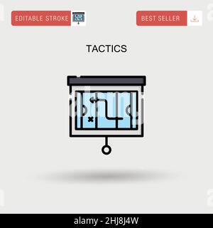 tactics symbol icon, black vector sign with editable strokes, concept ...