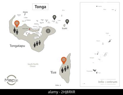 Tonga map vector illustration. Global economy. Famous country. Oceania ...