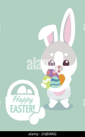 Happy easter bunny egg. Invitation template. Vector illustration Stock ...