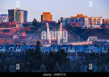 Construction of Valley Line LRT Tawatinâ Bridge, Edmonton, Alberta ...