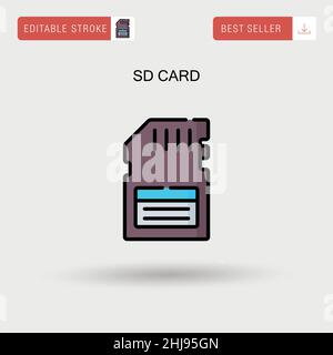 Sd card Simple vector icon. Illustration symbol design template for web ...