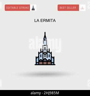 La ermita Simple vector icon. Illustration symbol design template for ...