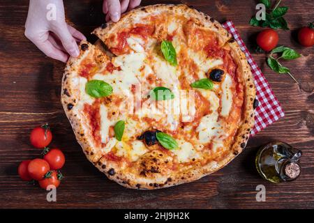 Pizza Napoletana, traditional and authentic Italian pizza baked in wood ...