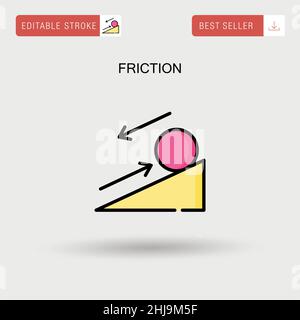 Frictional force for Science and Physics education illustration Stock ...