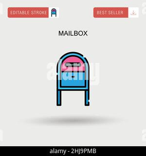 The mailbox icon. Mail, postal, post office symbol. Flat Vector illustration Stock Vector Image ...