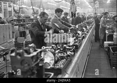 The transverse engine assembly line for the Mini. The Austin Mini ...