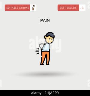 Painful Back Massage Therapy, Vector Cartoon Stick Figure Illustration ...