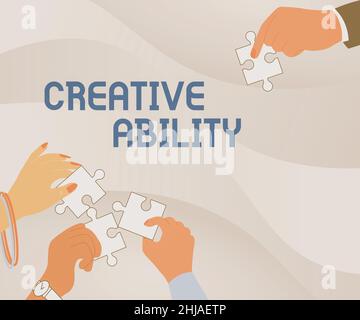 Text caption presenting Creative Ability, Business showcase power to ...