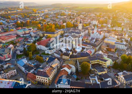 Aerial view of Czech town of Sumperk Stock Photo - Alamy