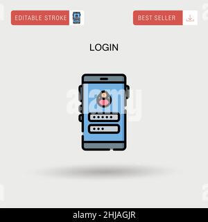 A vector of the login page icon with the username and password fields ...