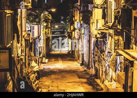Hong Kong Alley at Night Stock Photo - Alamy