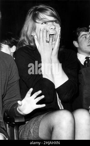 The Beatles Concert - Manchester - 1963. Screaming female fans of the ...