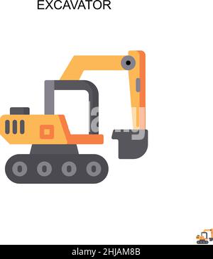 Illustration of digger, excavator symbol, earthmover icon, symbol for ...