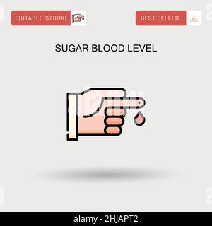 Blood glucose levels test color line icon. Diabetes check machine ...