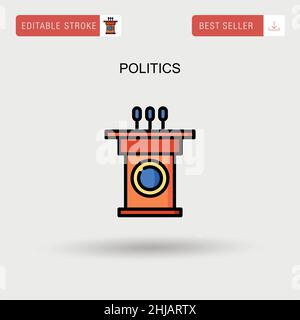 Government concept icon. Politics. Political system idea thin line ...