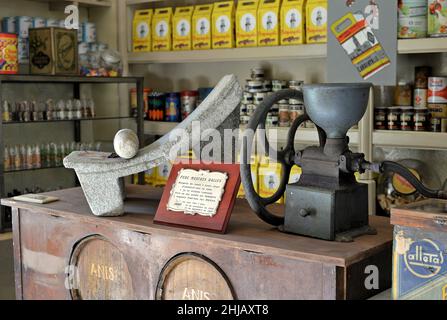 Pastry shop Cal Mestres in the old shops of Calaf, in the Anoia region ...