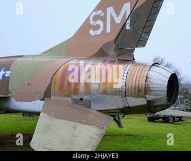 Old jet fighter showing heat marks on the engine Stock Photo - Alamy