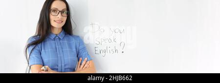 ortrait of young smiling English teacher closeup Stock Photo - Alamy