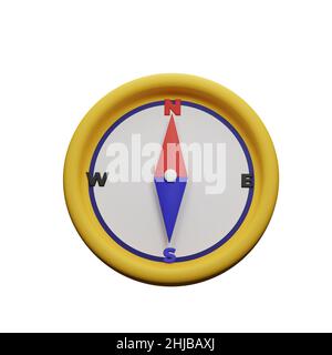 3D rendering of a compass with a destination icon Stock Photo - Alamy