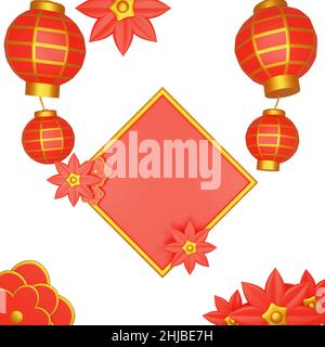 3d rendering of ornament chinese new year concept Stock Photo - Alamy