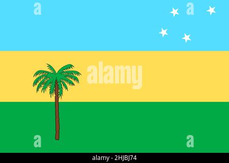 Top view of flag Concon, Chile. retro flag with grunge texture. Chilean ...