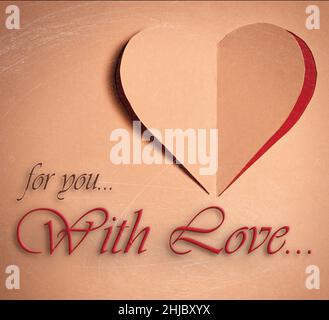 Postcard from the love valentines heart Stock Photo - Alamy