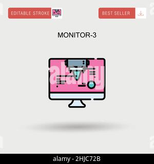 Three monitor with empty display, realistic set device screen mockup ...