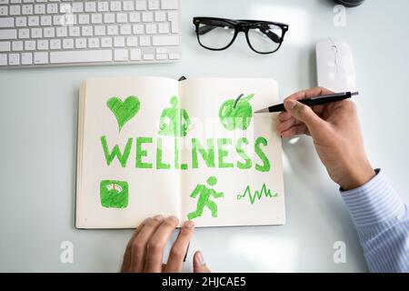 Corporate Mind And Body Wellness Drawing Stock Photo - Alamy