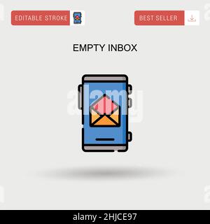 Open envelope, read letter simple vector line icon. Symbol, pictogram, sign isolated on white ...