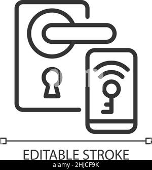 Smart lock. Pixel perfect, editable stroke line icon Stock Vector Image ...