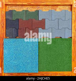 Soft Tiles Playground Floor Structure Recycled Rubber Stock Photo - Alamy