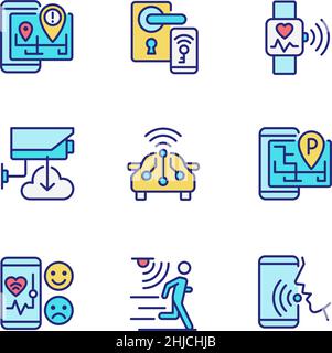 Smart car pixel perfect RGB color icon for dark theme Stock Vector ...