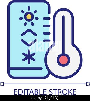 Weather monitoring pixel perfect RGB color icon for dark theme Stock ...