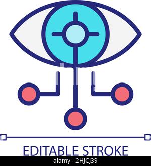 Connected contact lenses pixel perfect white linear icon for dark theme ...