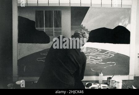 David Hockney in his Studio, 1966 Stock Photo - Alamy