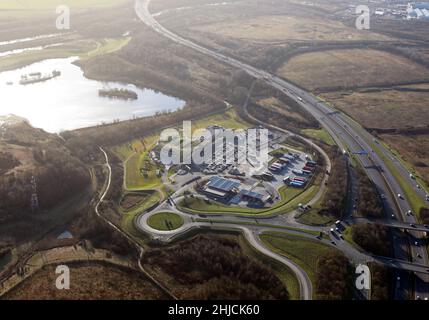 aerial view of Leeds Skelton Lake Services - Extra - M1 J45 under ...
