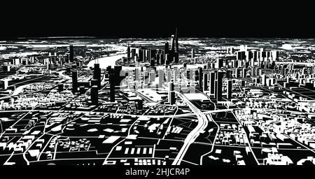 Map of Shanghai, China, satellite view, map in 3d Stock Photo - Alamy