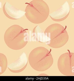 fresh peach portion fruit Stock Vector Image & Art - Alamy