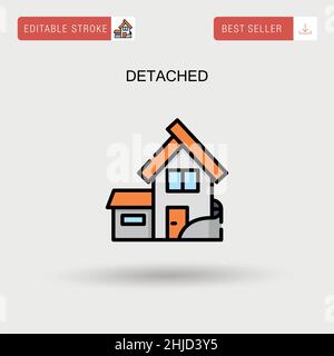 Simple suburban family house, residential cottage, real estate ...