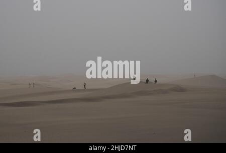 Strong 'Calima' wind from the African coast affecting Playa de los ...